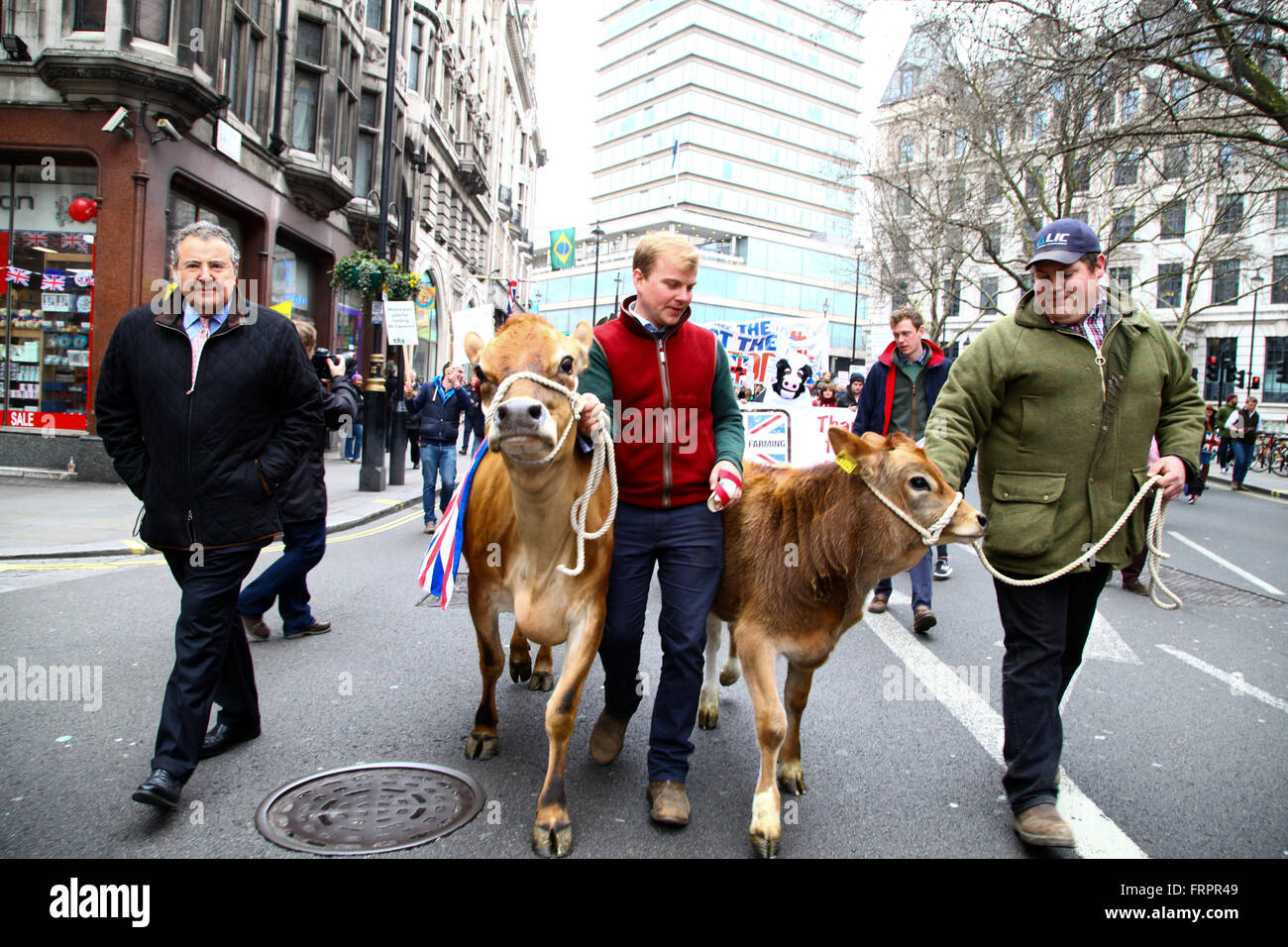 London, UK. 23rd March, 2016. Over 1000 farmers from across the country ...