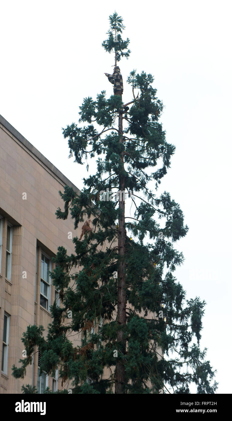 Seattle, Washington, USA. 23rd Mar, 2016. An identified homeless man ...
