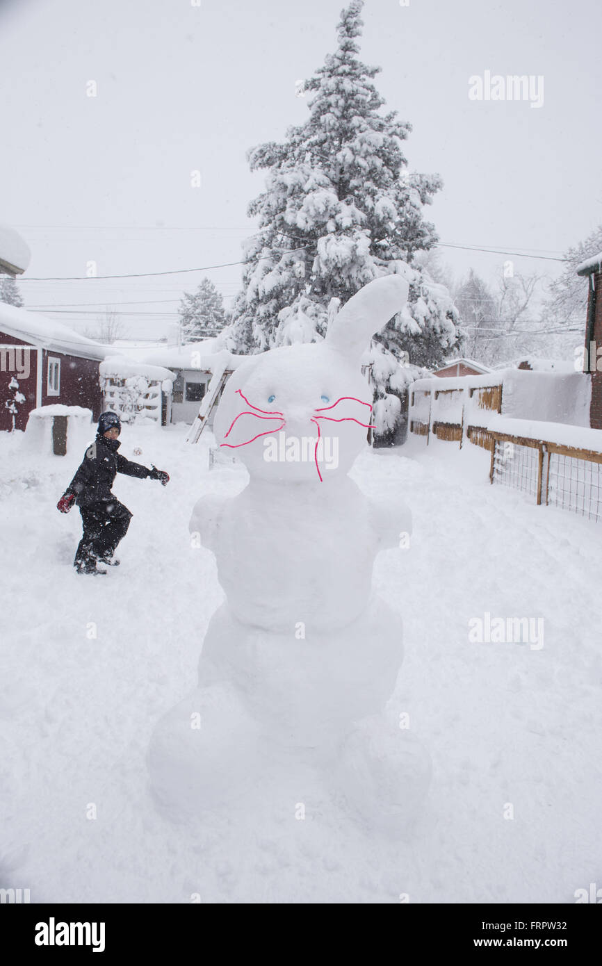 Denver, Colorado, USA. 23rd Mar, 2016. A family in Denver play in their ...