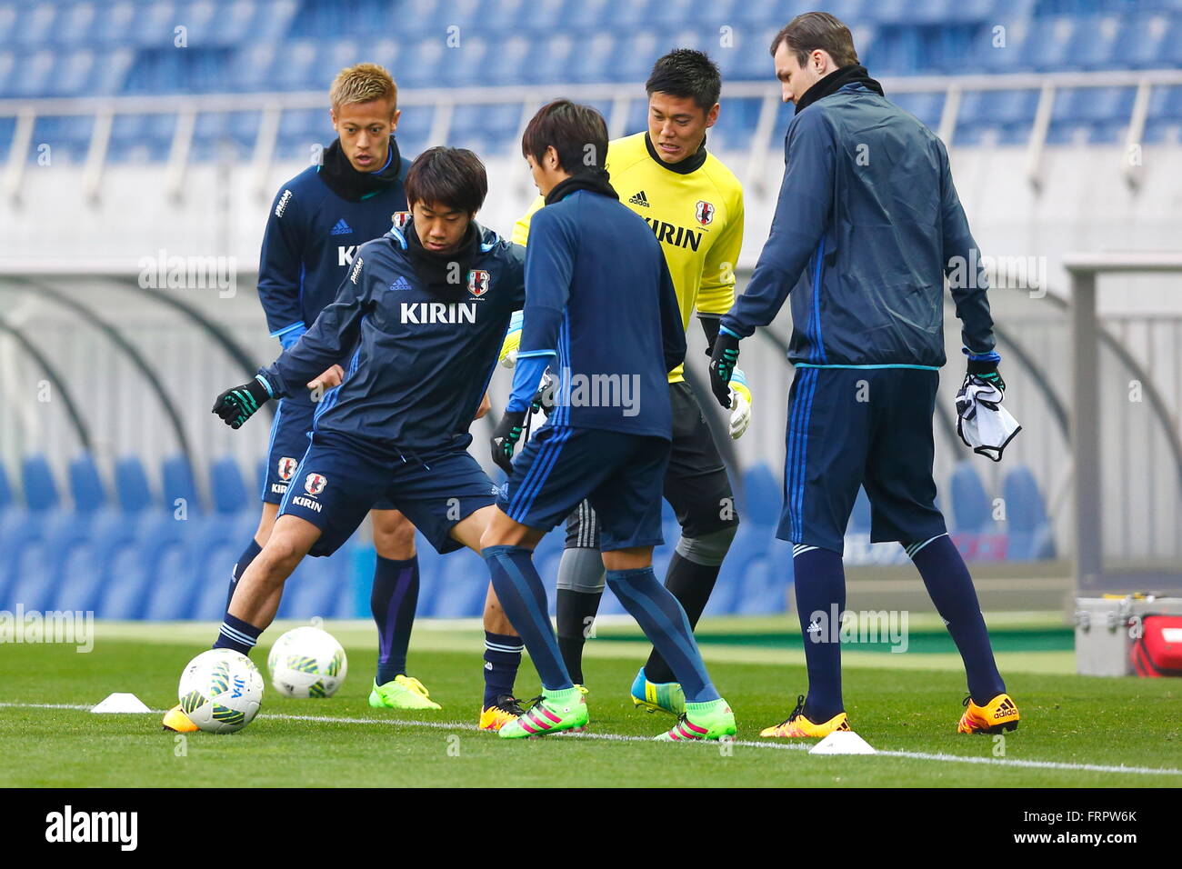 Saitama, Japan. 23rd Mar, 2016. Shinji Kagawa, Keisuke Honda, Mike ...