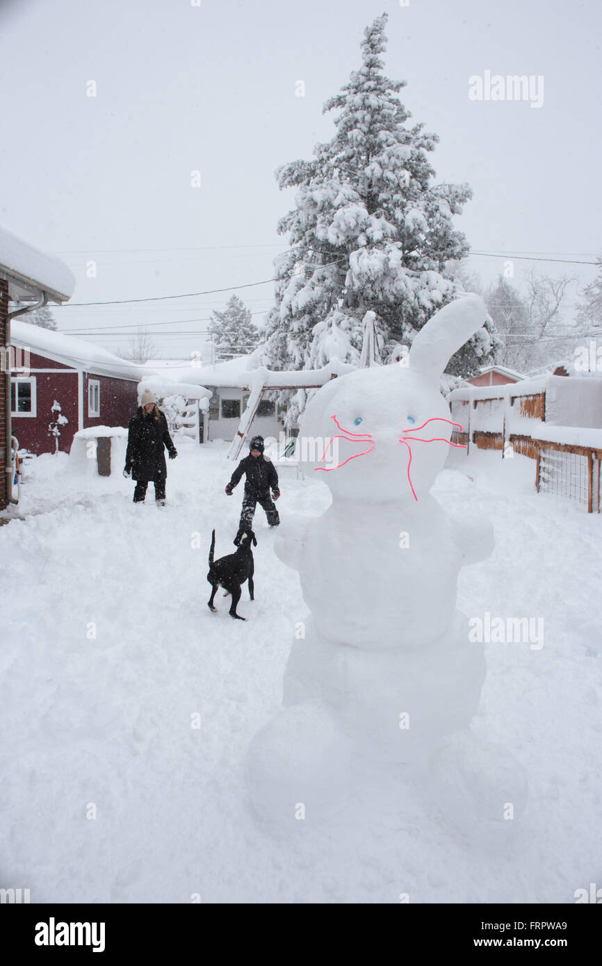 Denver, Colorado, USA. 23rd Mar, 2016. A family in Denver play in their ...