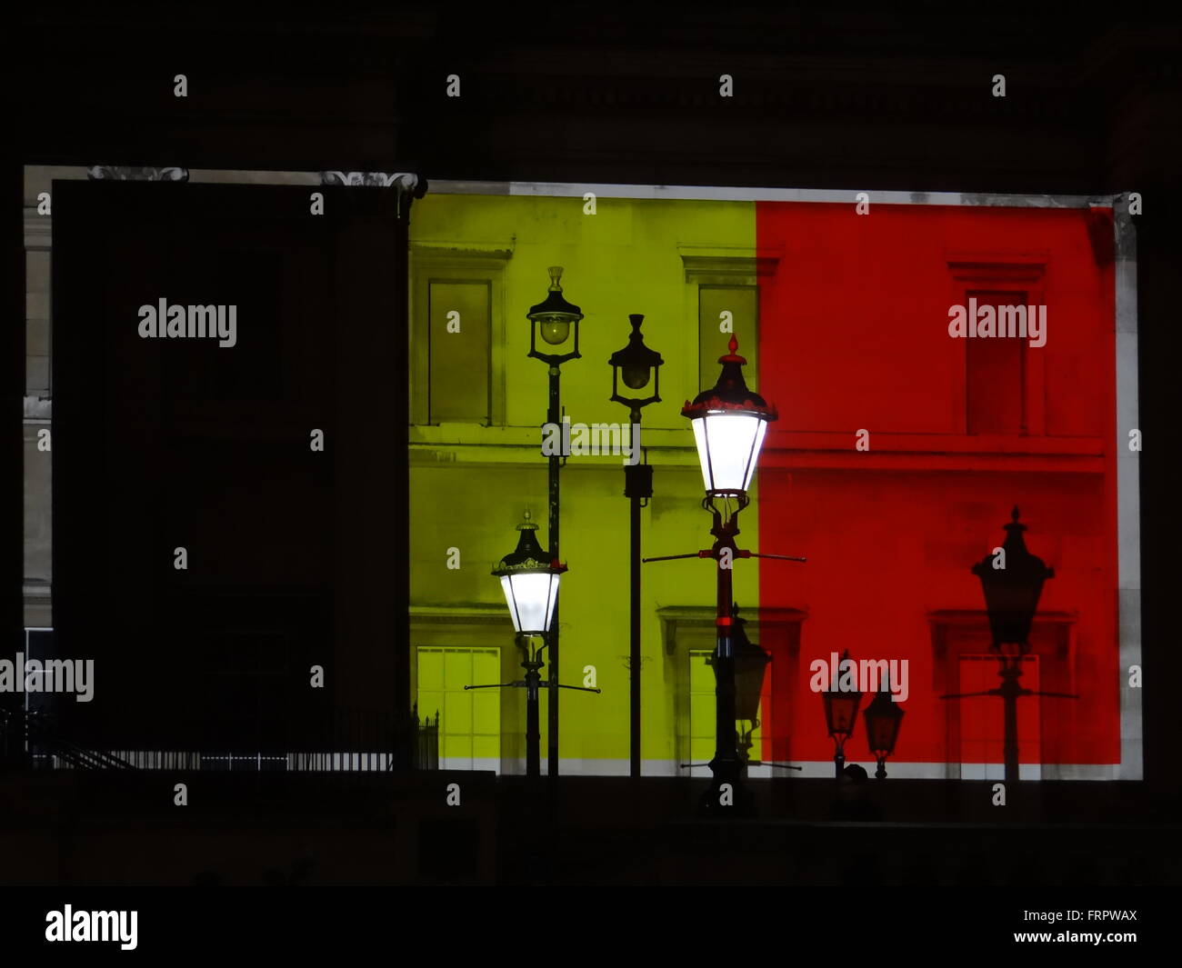 National Gallery lit up with Belgium national colours in solidarity ...