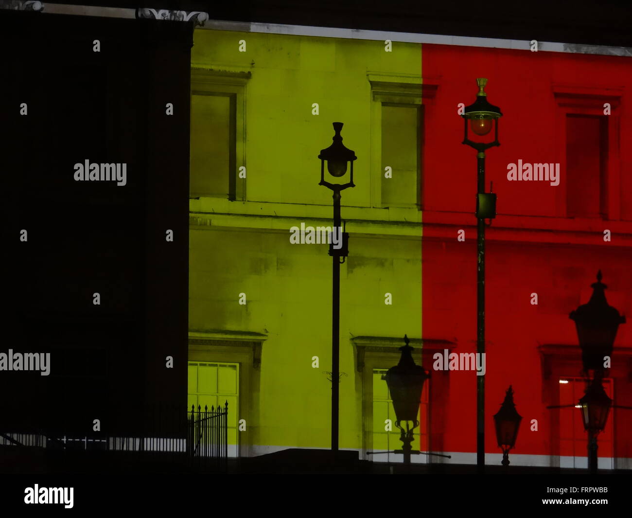 National Gallery lit up with Belgium national colours in solidarity ...