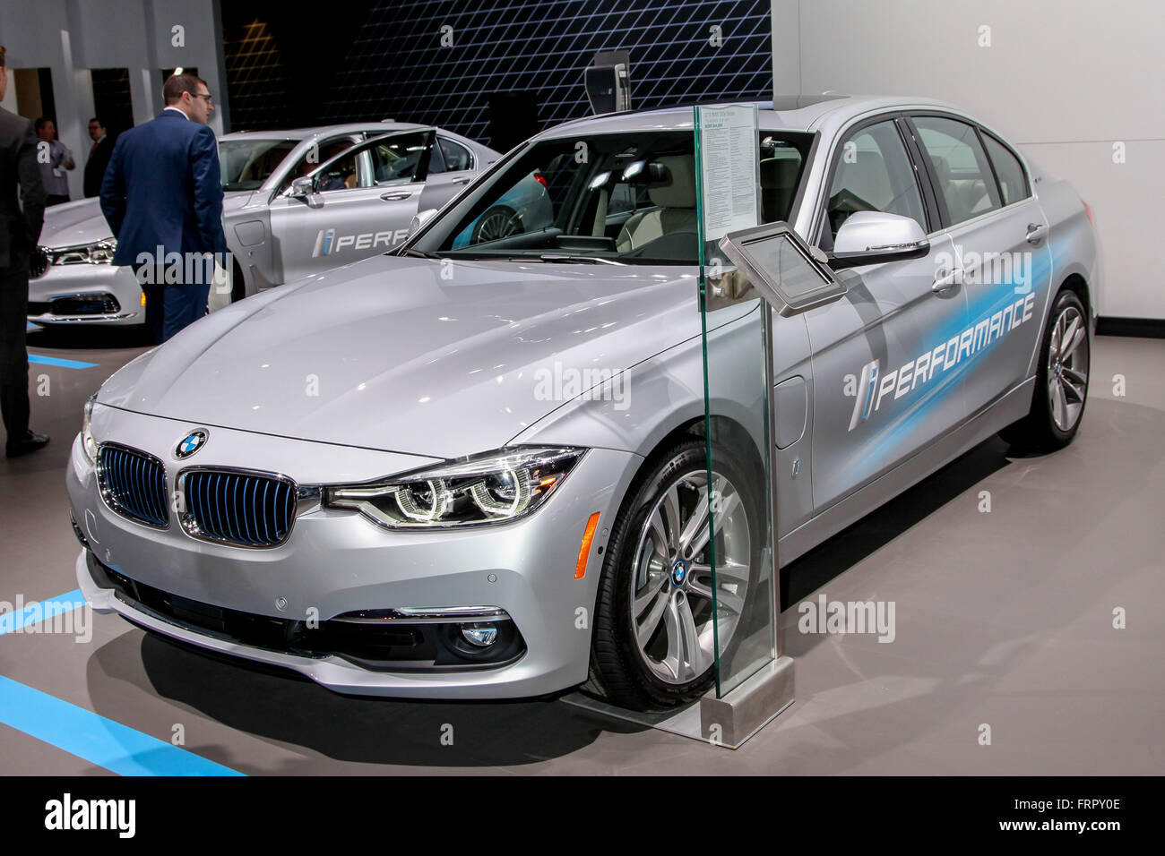 Manhattan, New York, USA. 23rd Mar, 2016.A 2016 BMW 330 Sedan shown at ...