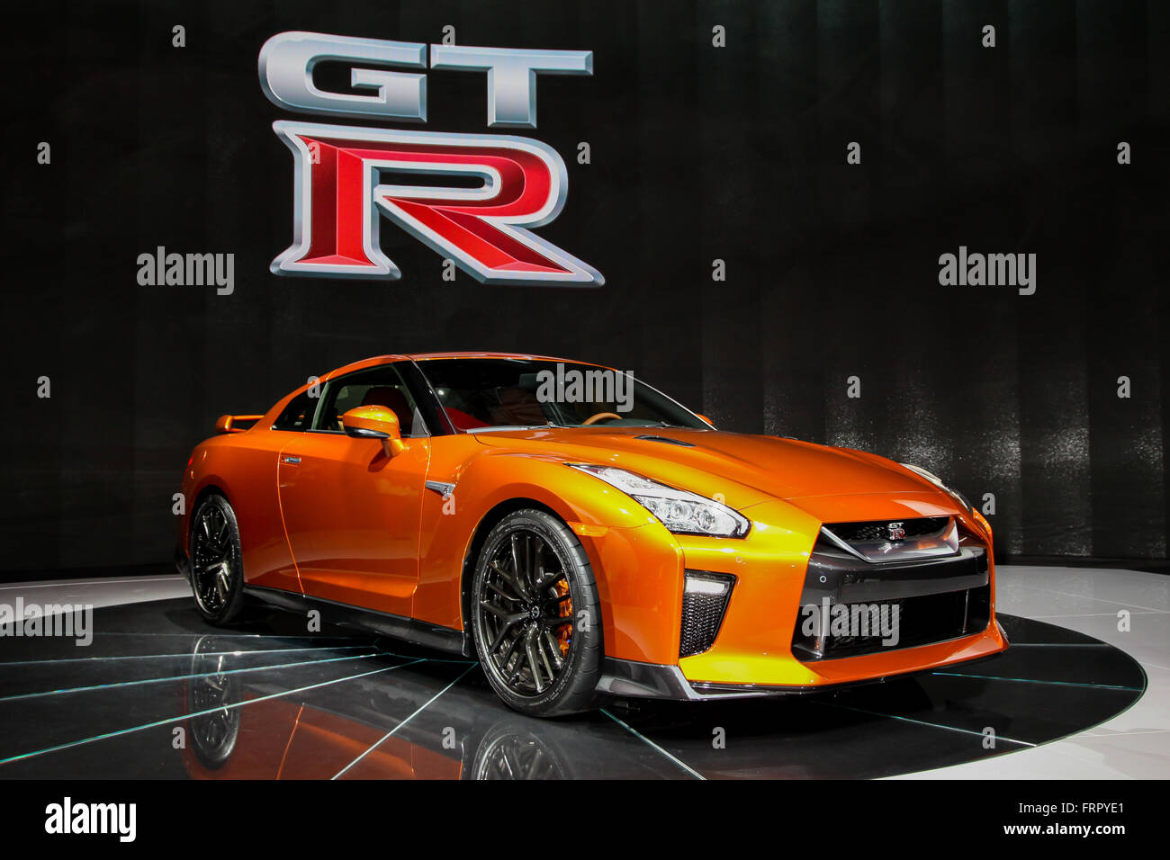 Manhattan, New York, USA. 23rd Mar, 2016. A Nissan GT-R unveiled at the ...