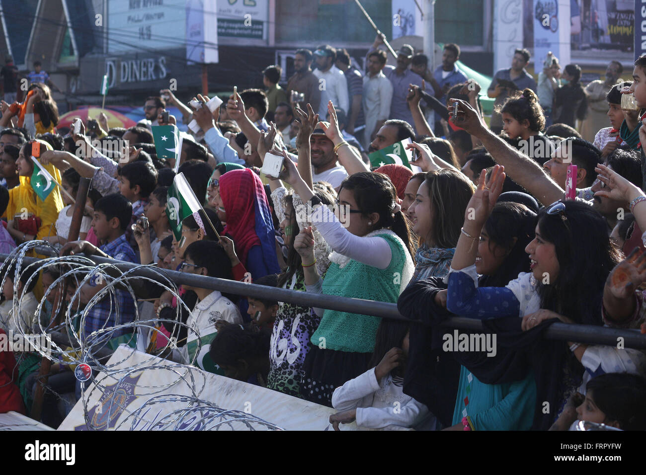 Lahore, Pakistan. 23rd Mar, 2016. Pakistani people celebrating Pakistan ...
