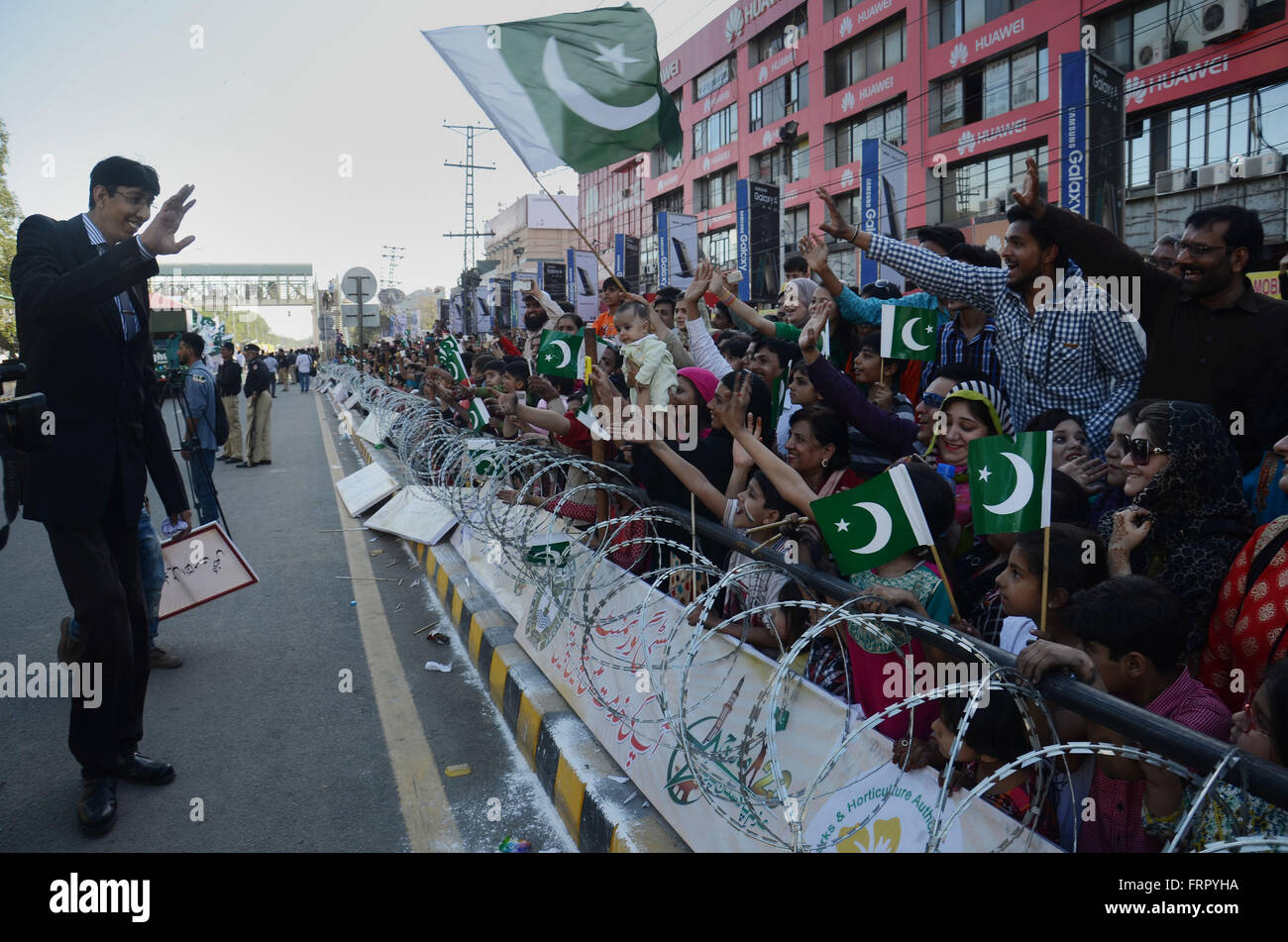 Lahore, Pakistan. 23rd Mar, 2016. Pakistani people celebrating Pakistan ...