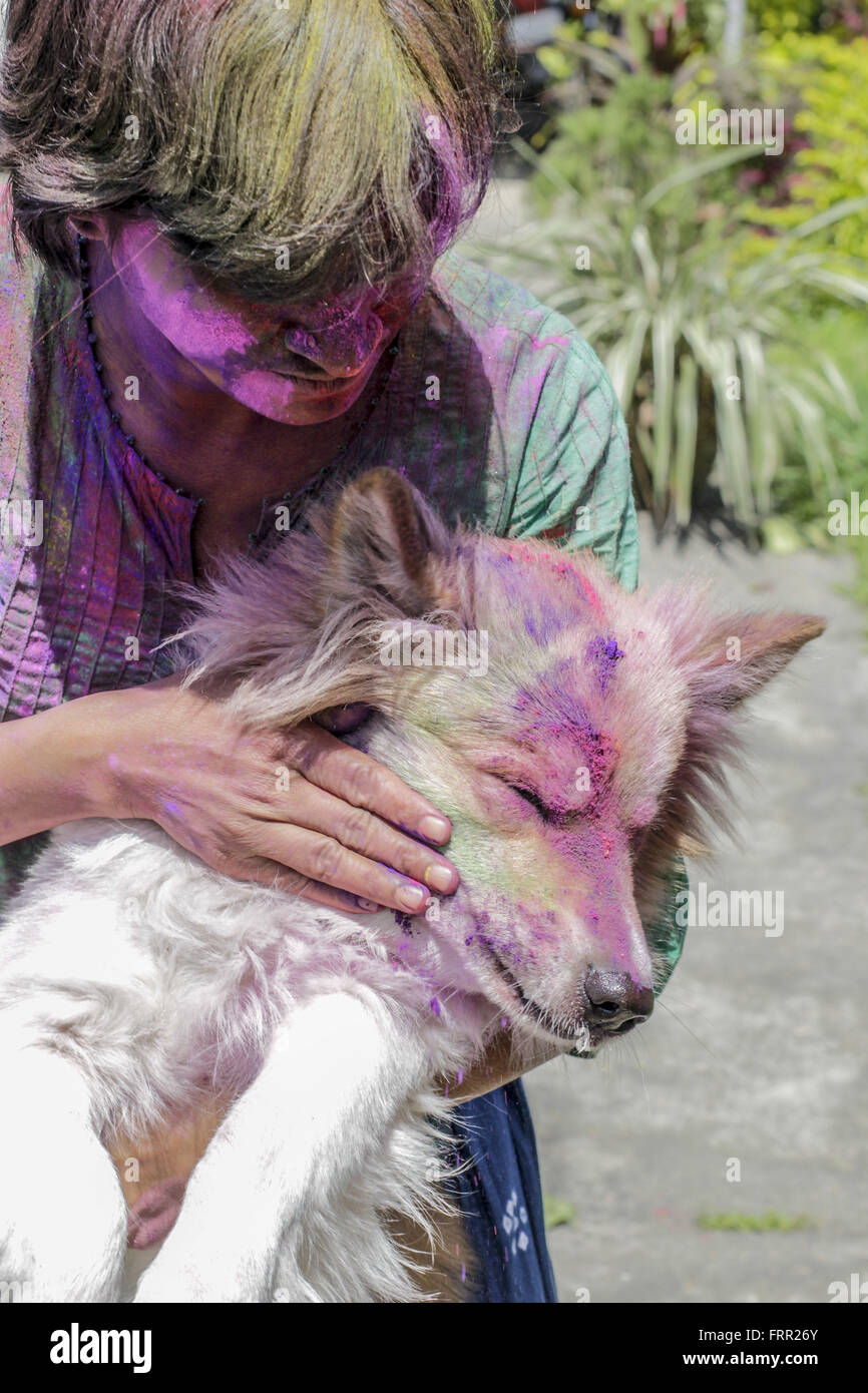 Sivasagar, Assam, India. 24th Mar, 2016. An Indian woman applies ...