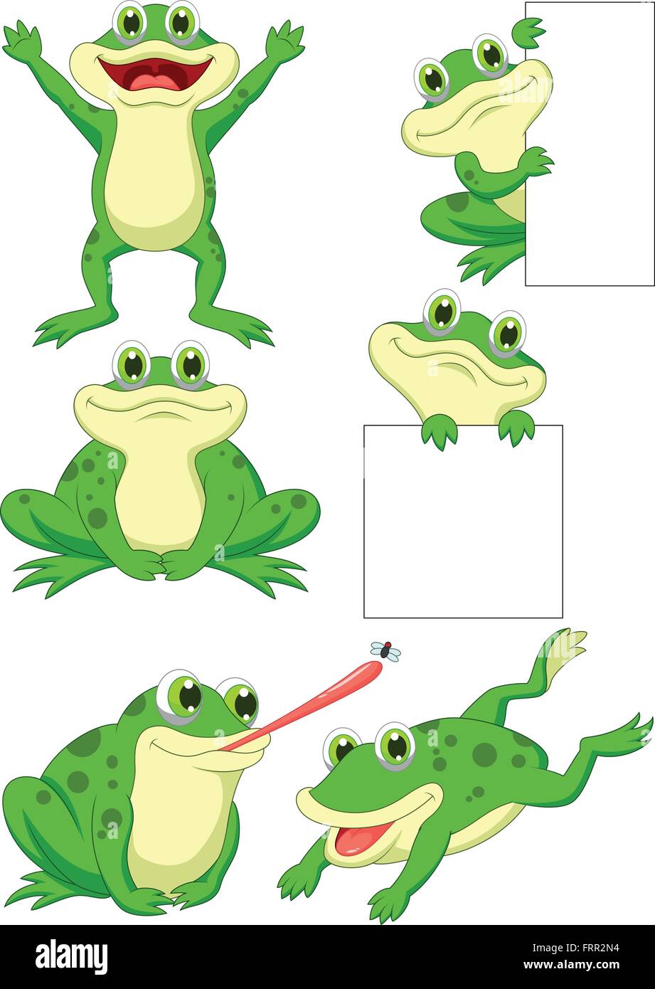 Cute frog cartoon collection set Stock Vector Image & Art - Alamy