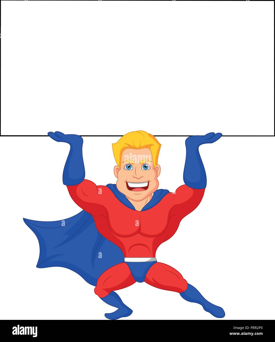 Superhero cartoon with blank sign Stock Vector Image & Art - Alamy