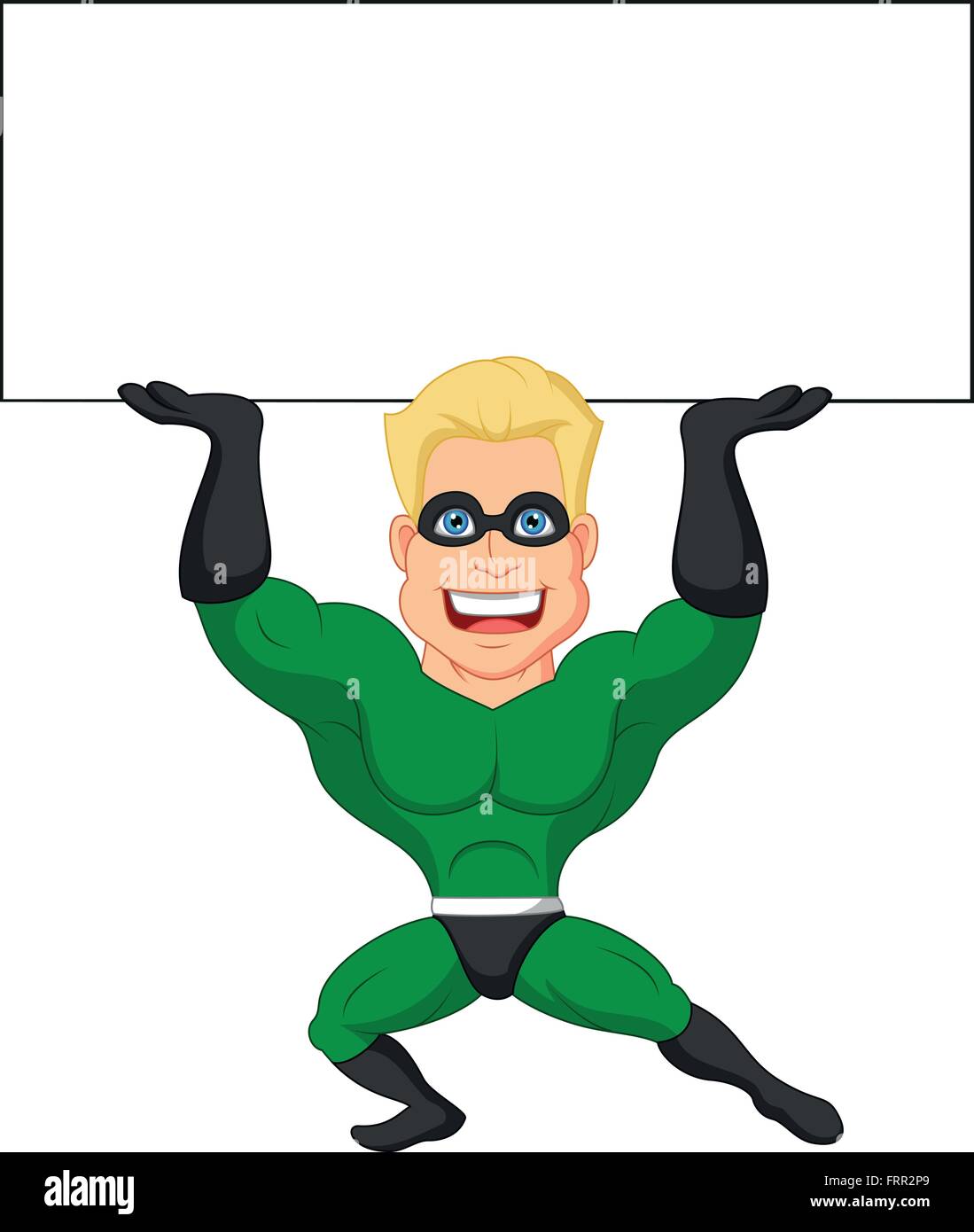 Superhero cartoon with blank sign Stock Vector Image & Art - Alamy