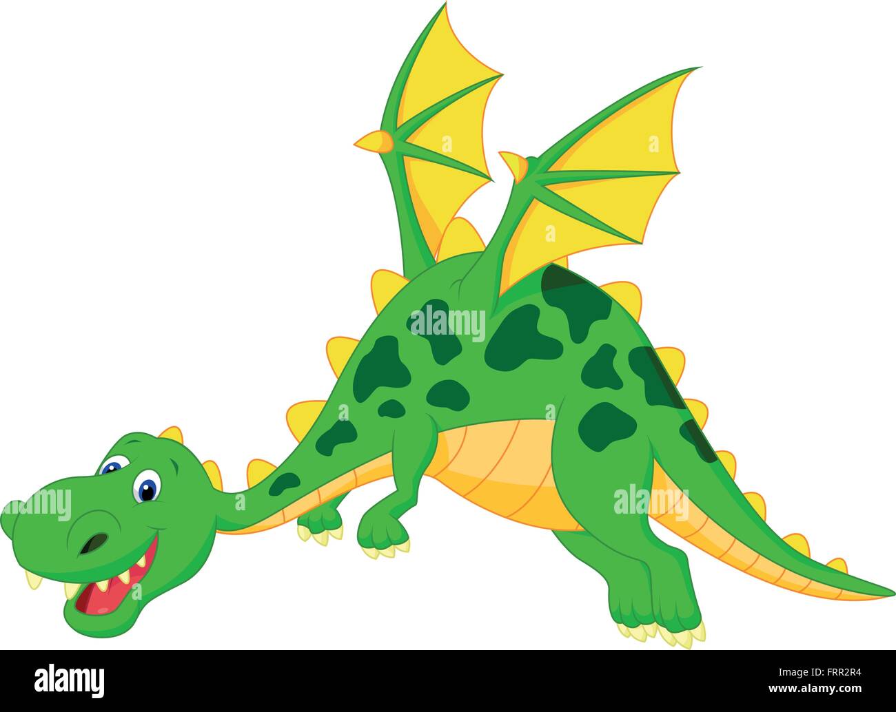 Cute green dragon flying Stock Vector Image & Art - Alamy