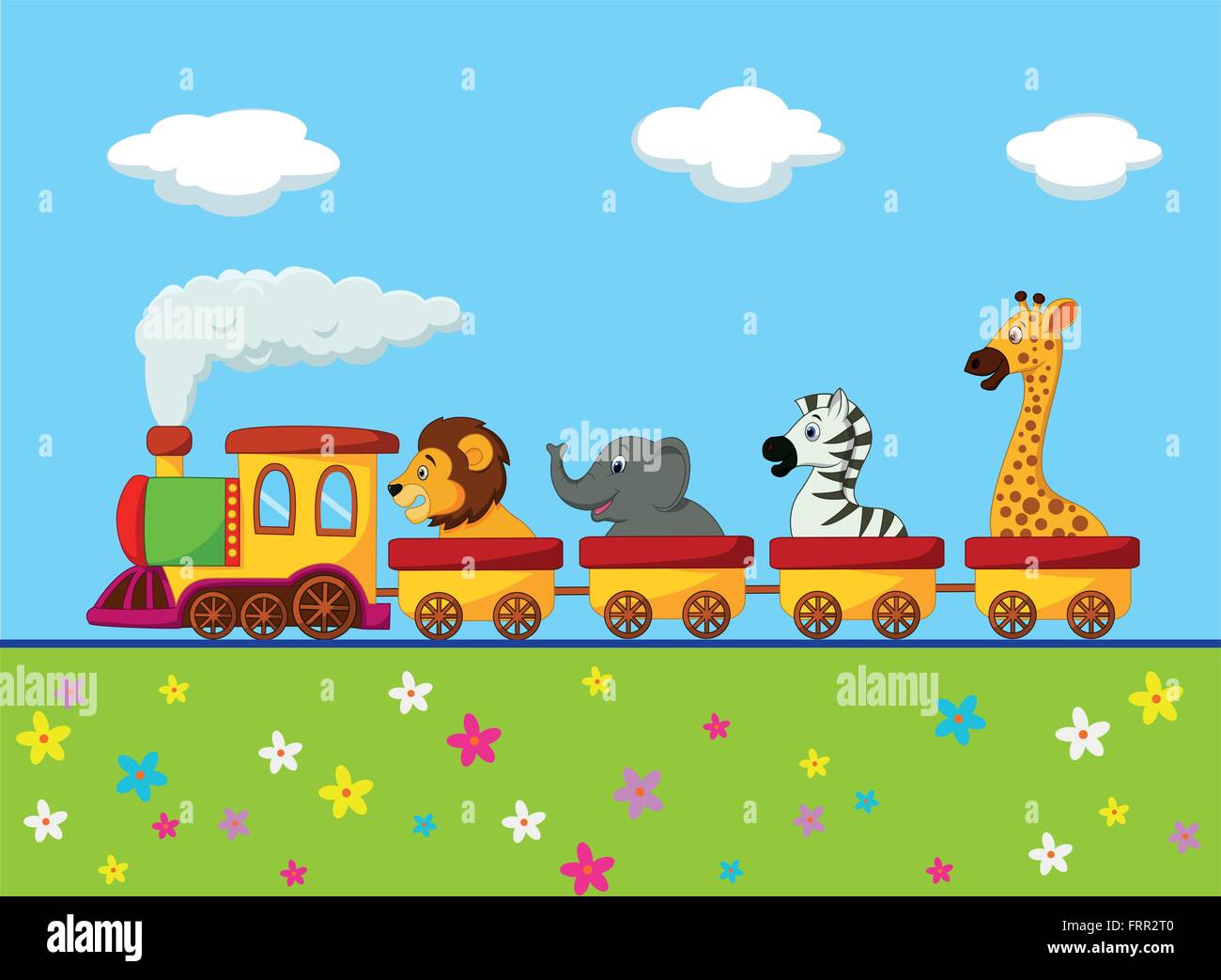 Comic illustration cartoon railway locomotive hi-res stock photography ...