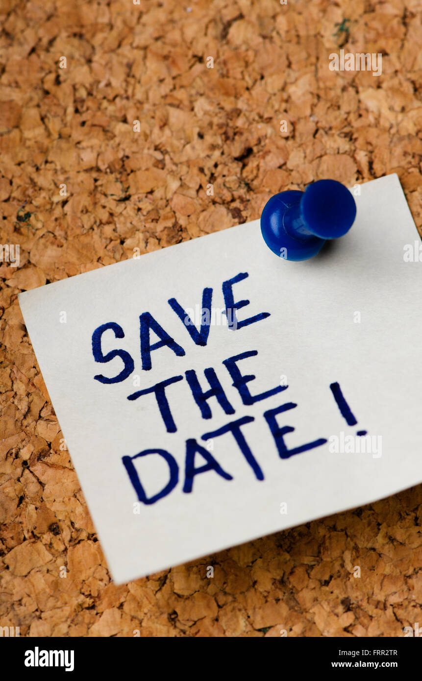 Sticker reminder for save the date concept Stock Photo - Alamy