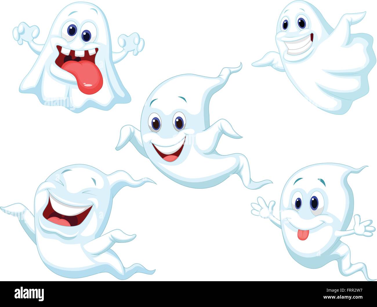 Cute ghost cartoon collection set Stock Vector Image & Art - Alamy