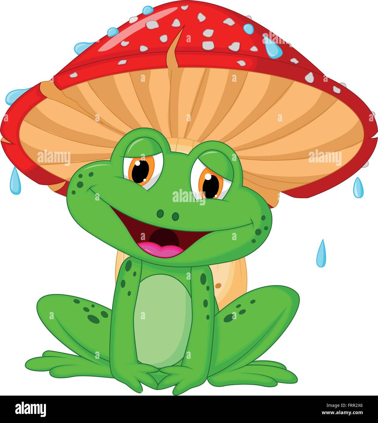 Illustration of mushroom with a toad Stock Vector Image & Art - Alamy