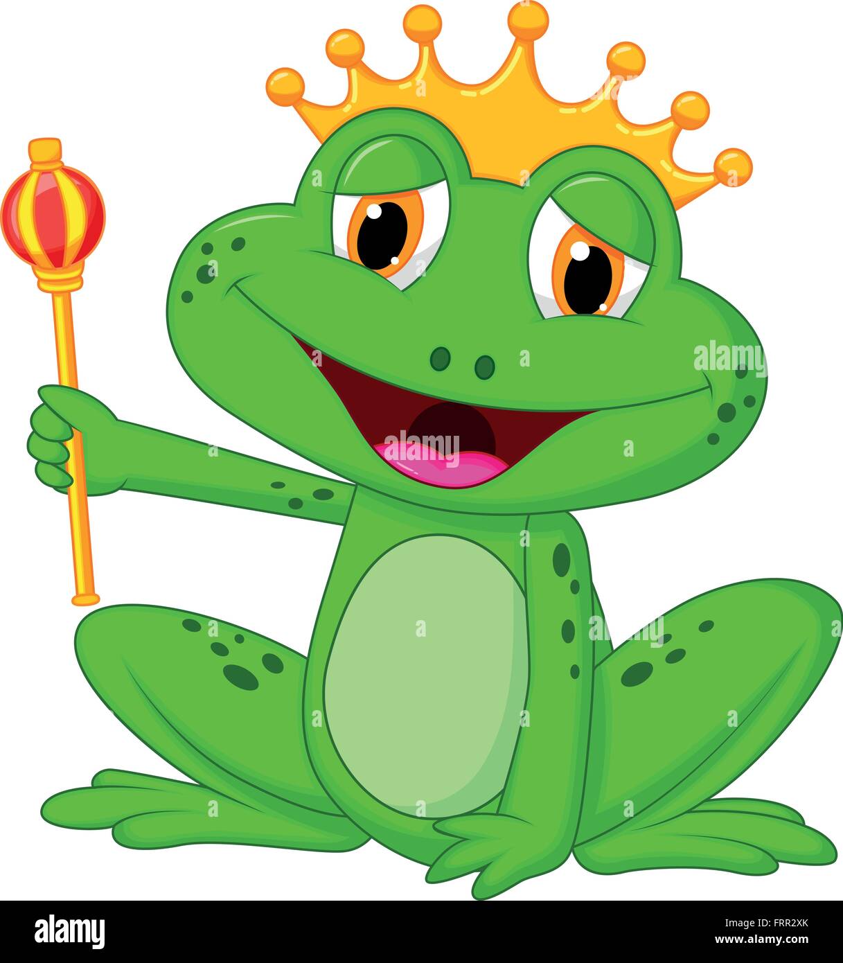 Happy frog king cartoon Stock Vector Image & Art - Alamy