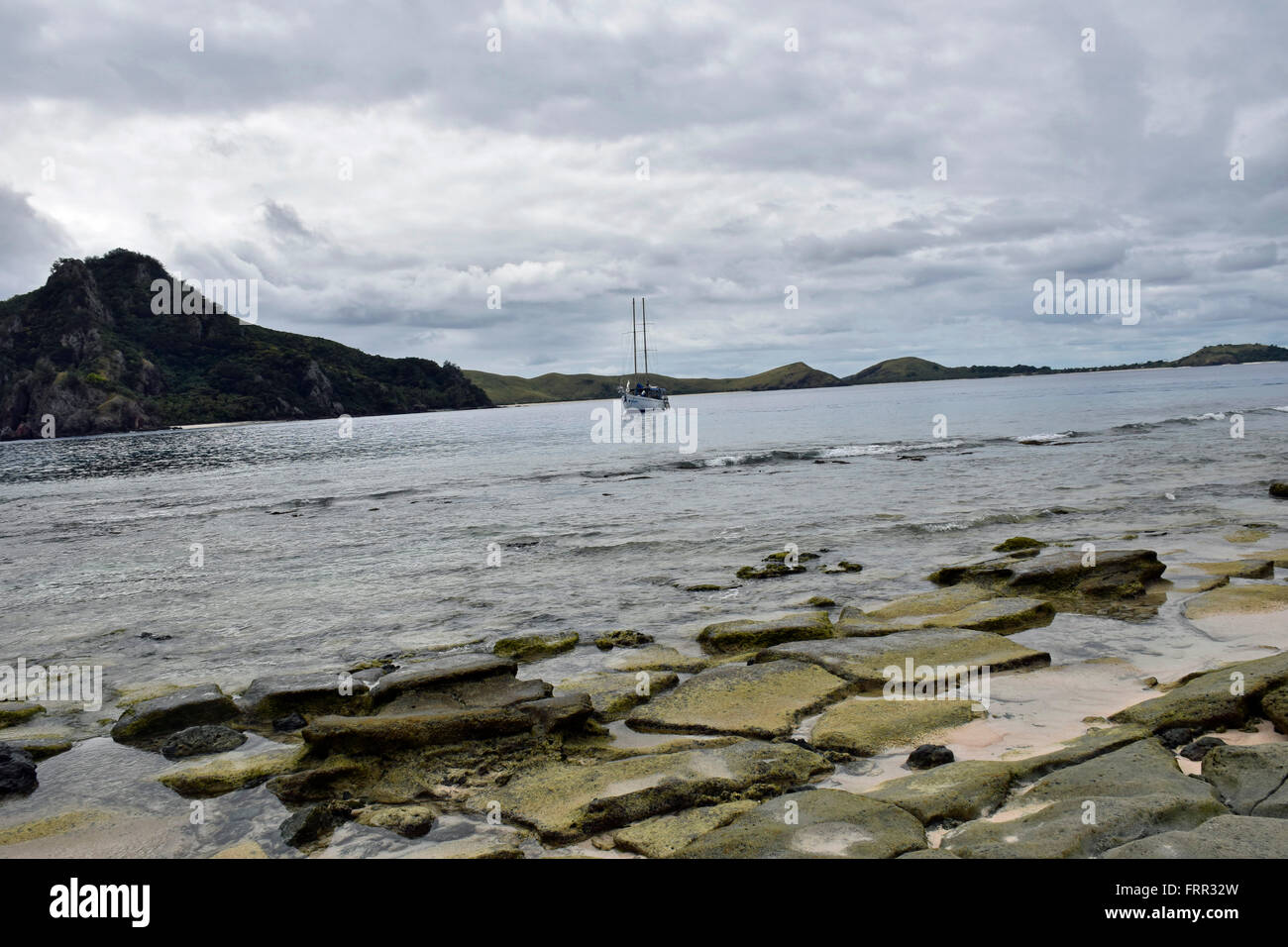 Dramatic landscape of the Mamanuca Islands in Fiji- picture taken from ...
