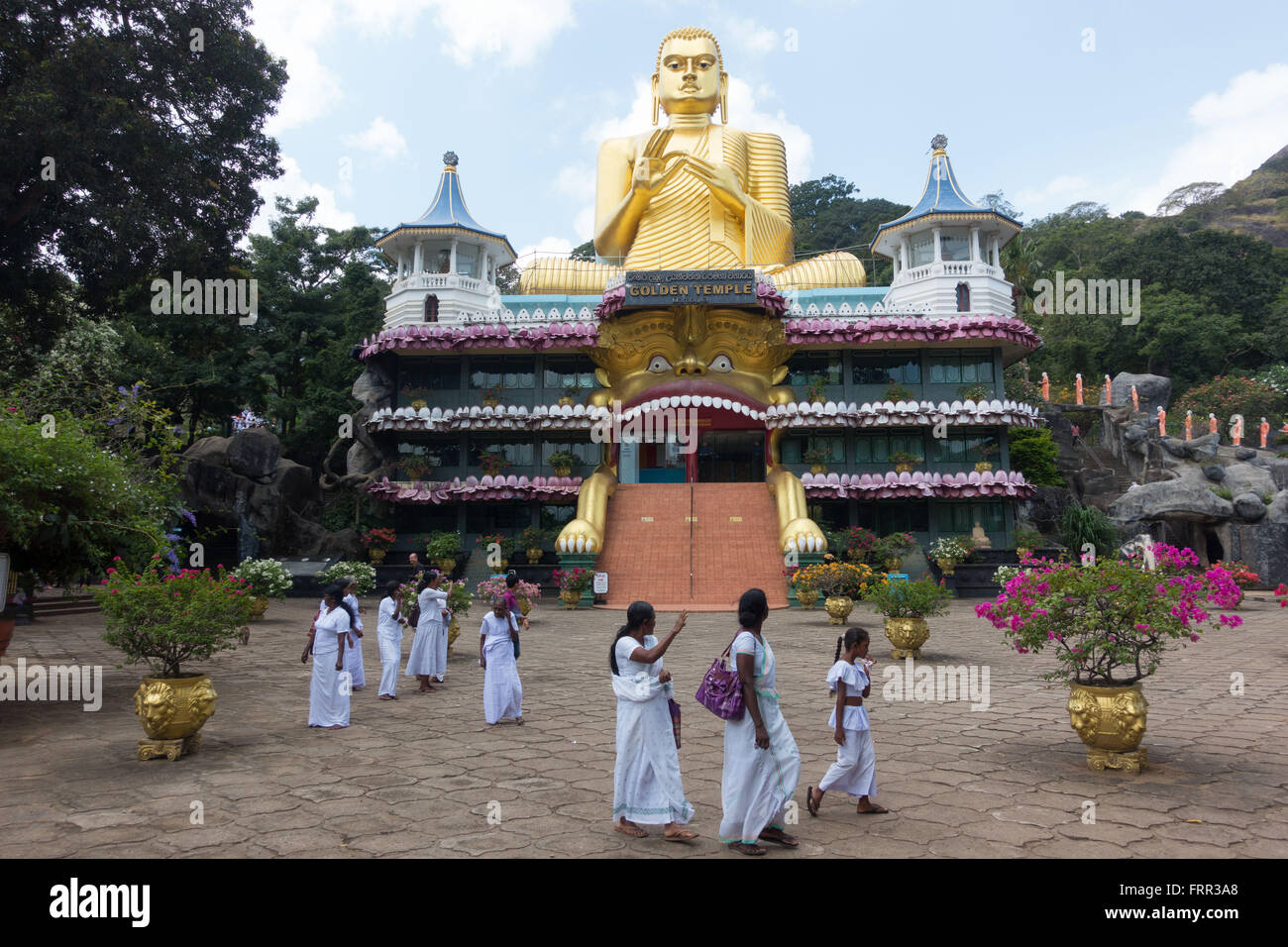 Pilgrims waving goodbye to their Lord Buddha at The Golden Temple ...