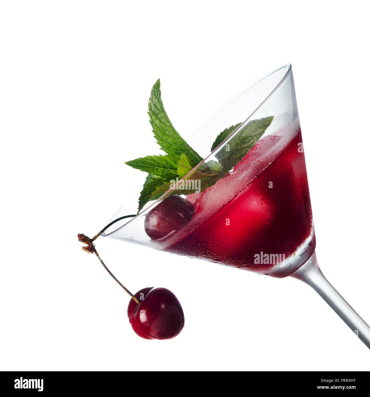 Cherry cocktail isolated over white Stock Photo - Alamy