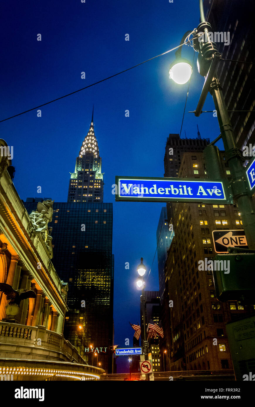 Vanderbilt Avenue sign and The Chrysler Building, East Side of Midtown ...