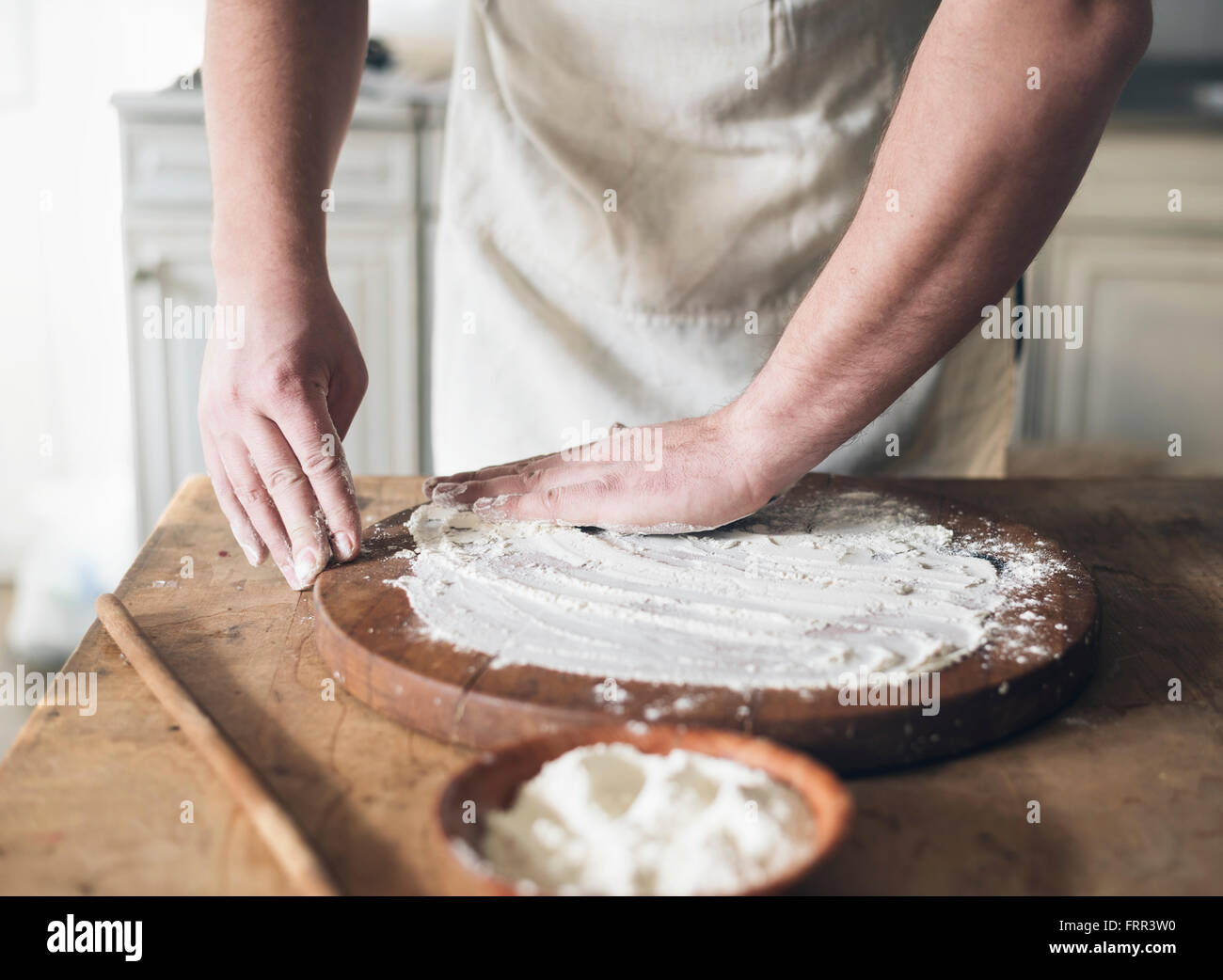 Man baking bread in the kitchen Stock Photo - Alamy