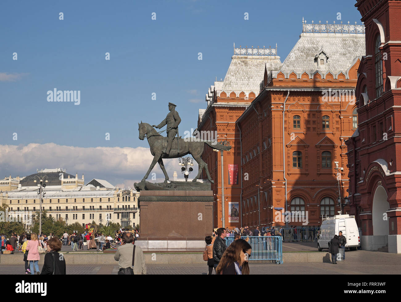 Equestrian statue of General Jukov with Historical Museum beyond ...