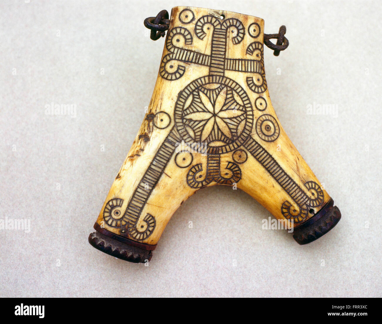 Finely carved ancient powder flask Stock Photo - Alamy