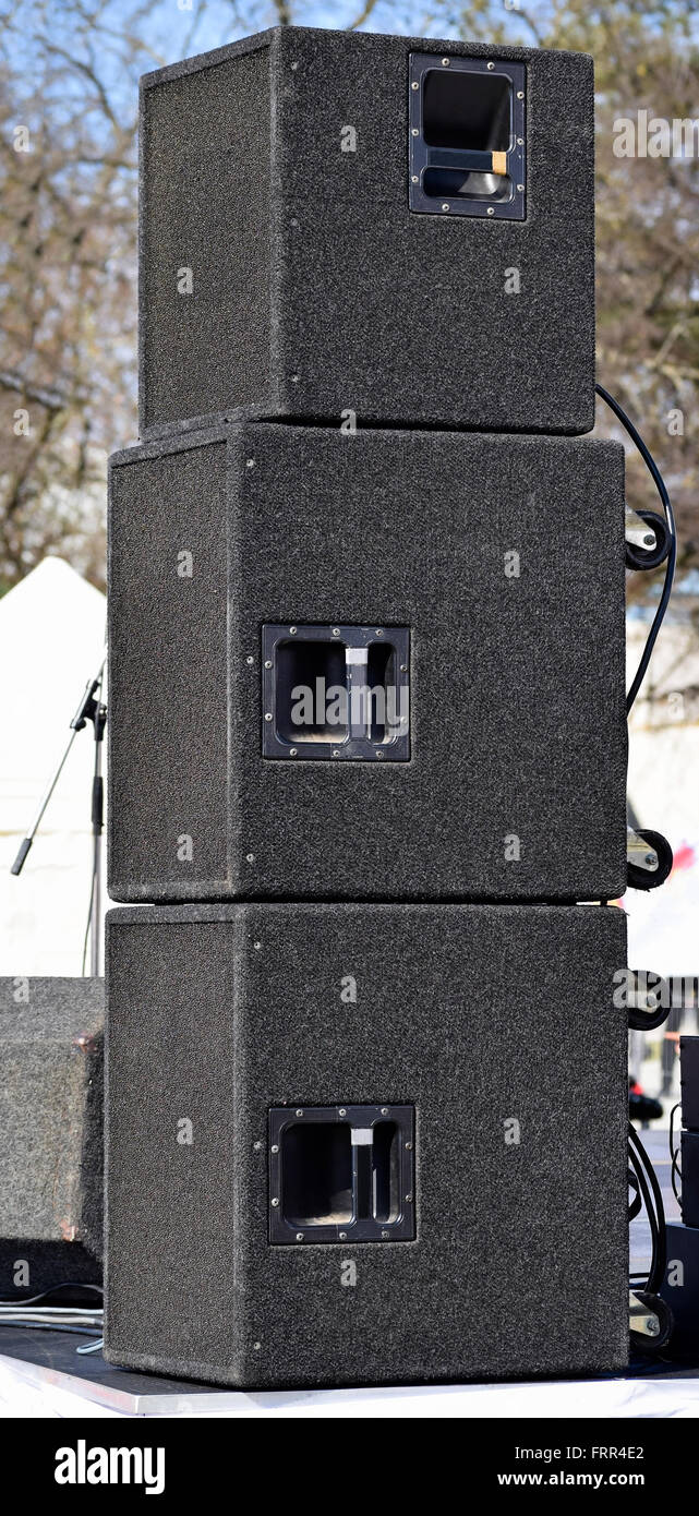 Large speakers outdoors Stock Photo - Alamy