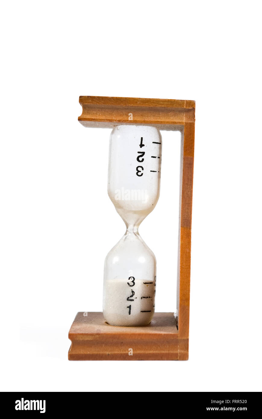 hourglass with minute markings isolated on white Stock Photo - Alamy