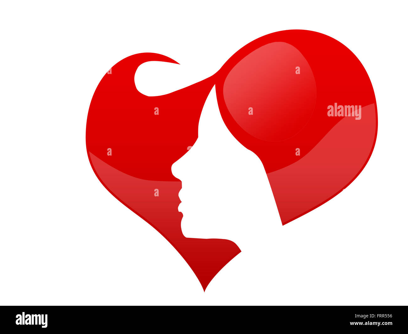 female face in a heart Stock Photo - Alamy