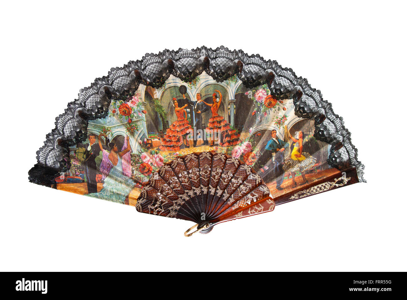 traditional asian fan isolated on white Stock Photo - Alamy