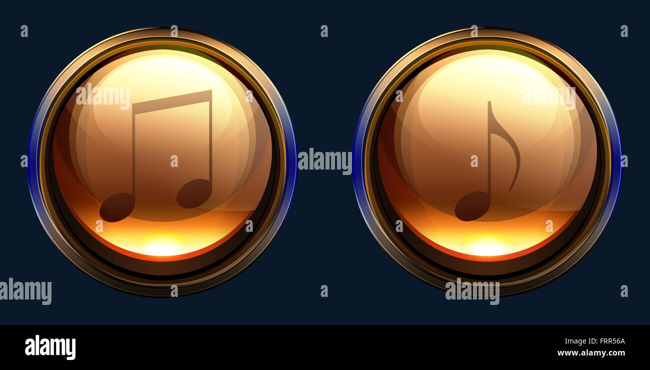Stylized (glossy orb) music icon design pack Stock Photo - Alamy