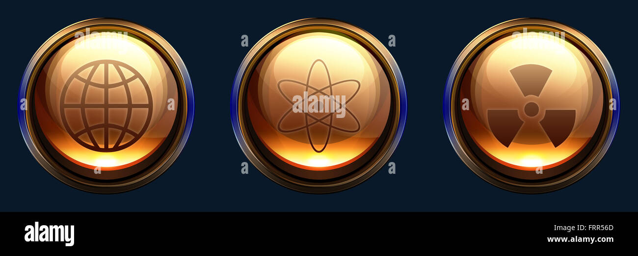 Stylized (glossy orb) internet shopping icon design pack Stock Photo ...