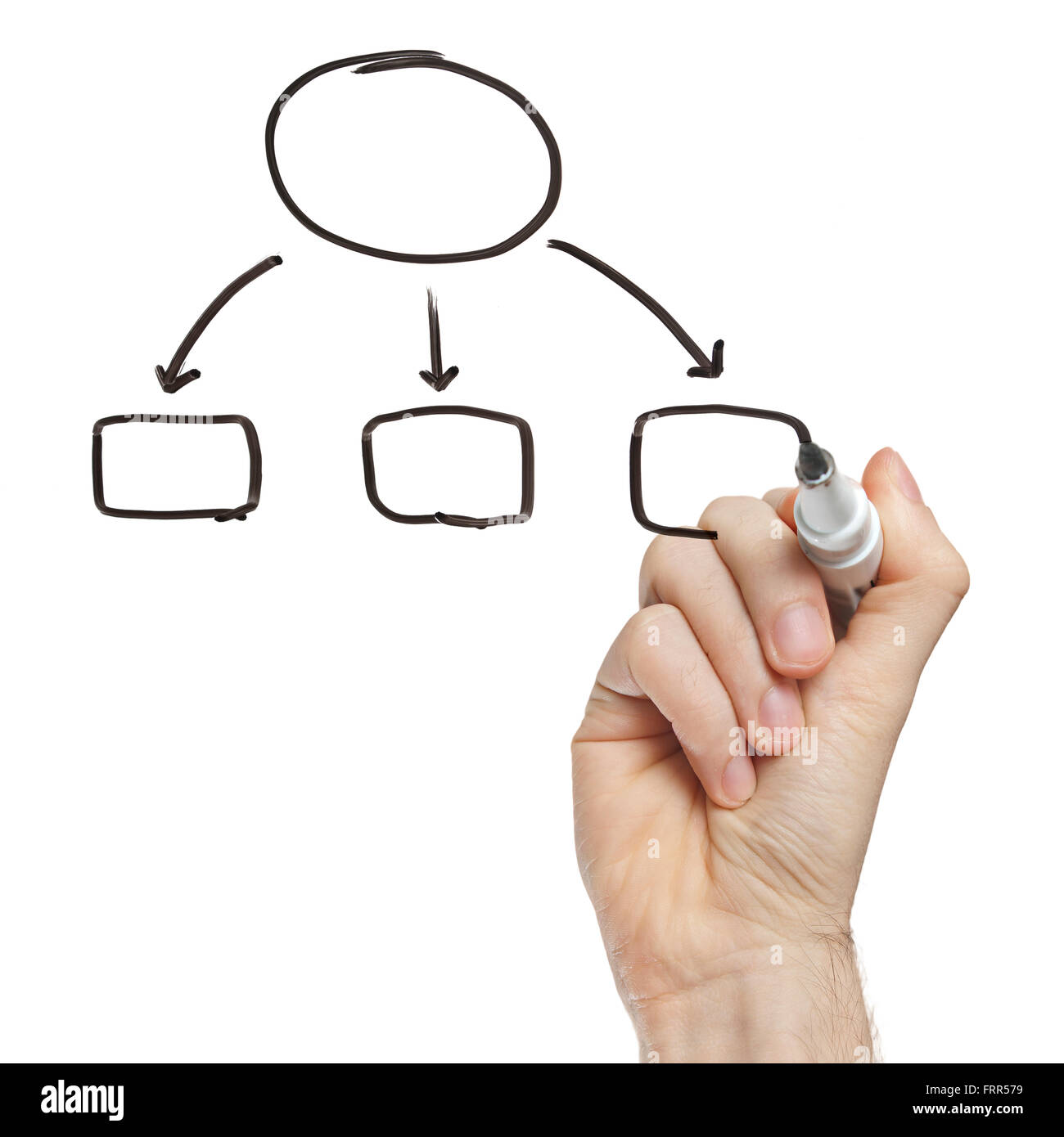 Hand pointing on chart Cut Out Stock Images & Pictures - Alamy