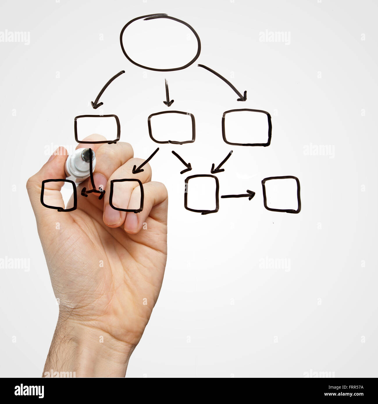 Hand drawing chart on a whiteboard Stock Photo - Alamy