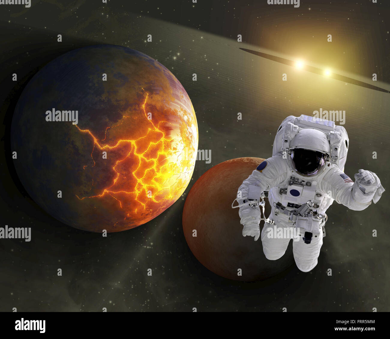 High quality isolated composite astronaut in space of real NASA images ...