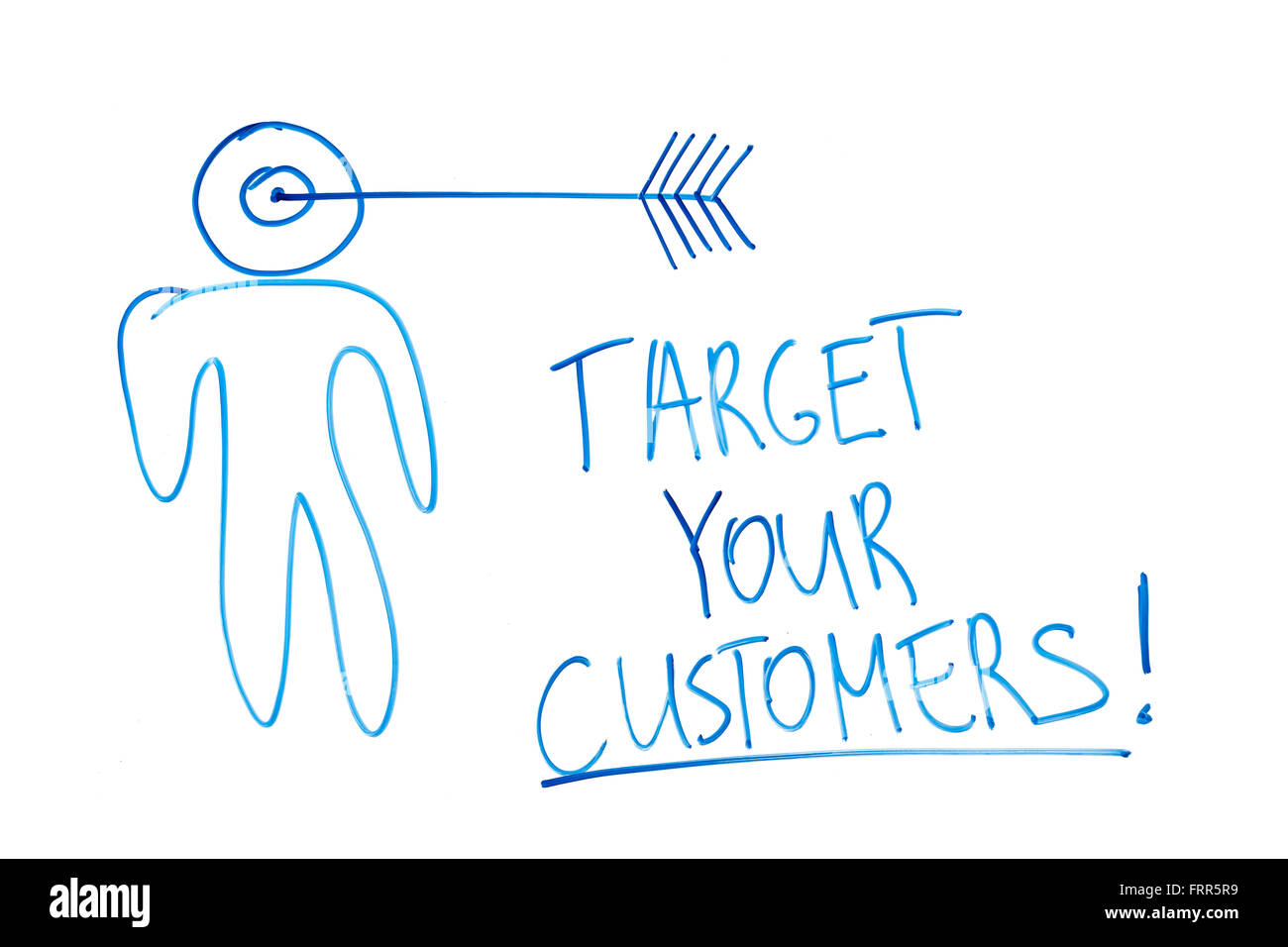 A drawing of a customers with words target your customers Stock Photo ...