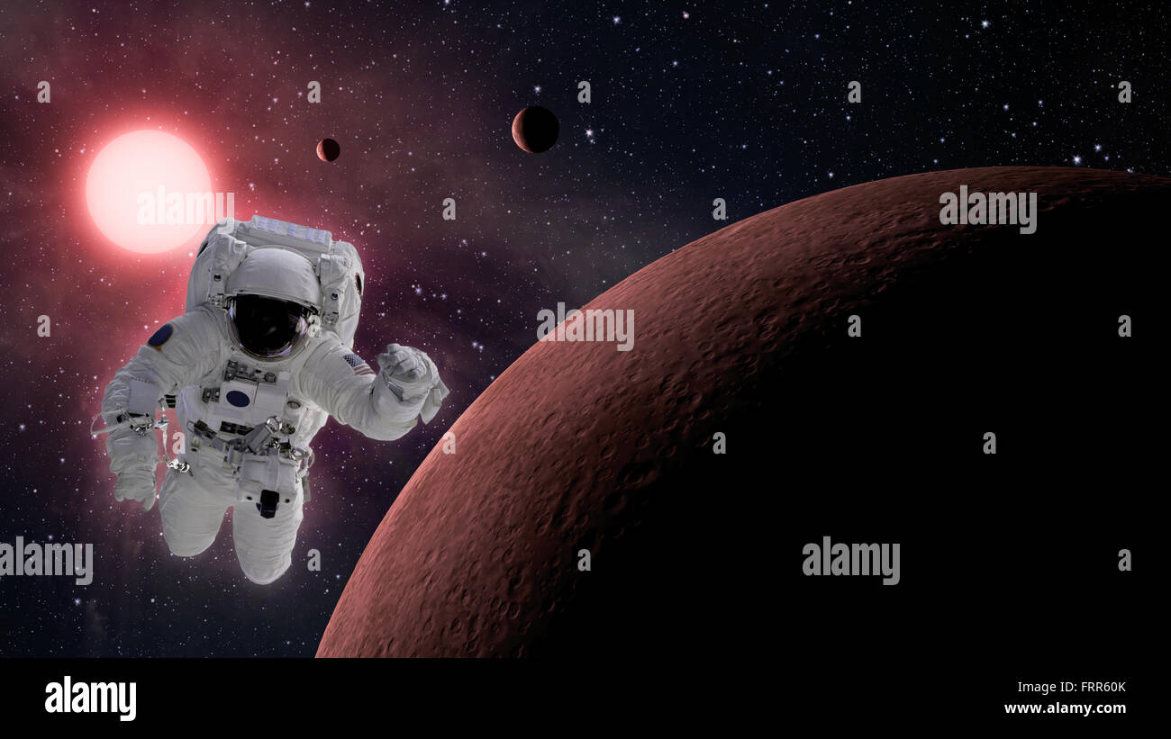 High quality isolated composite astronaut in space of real NASA images ...