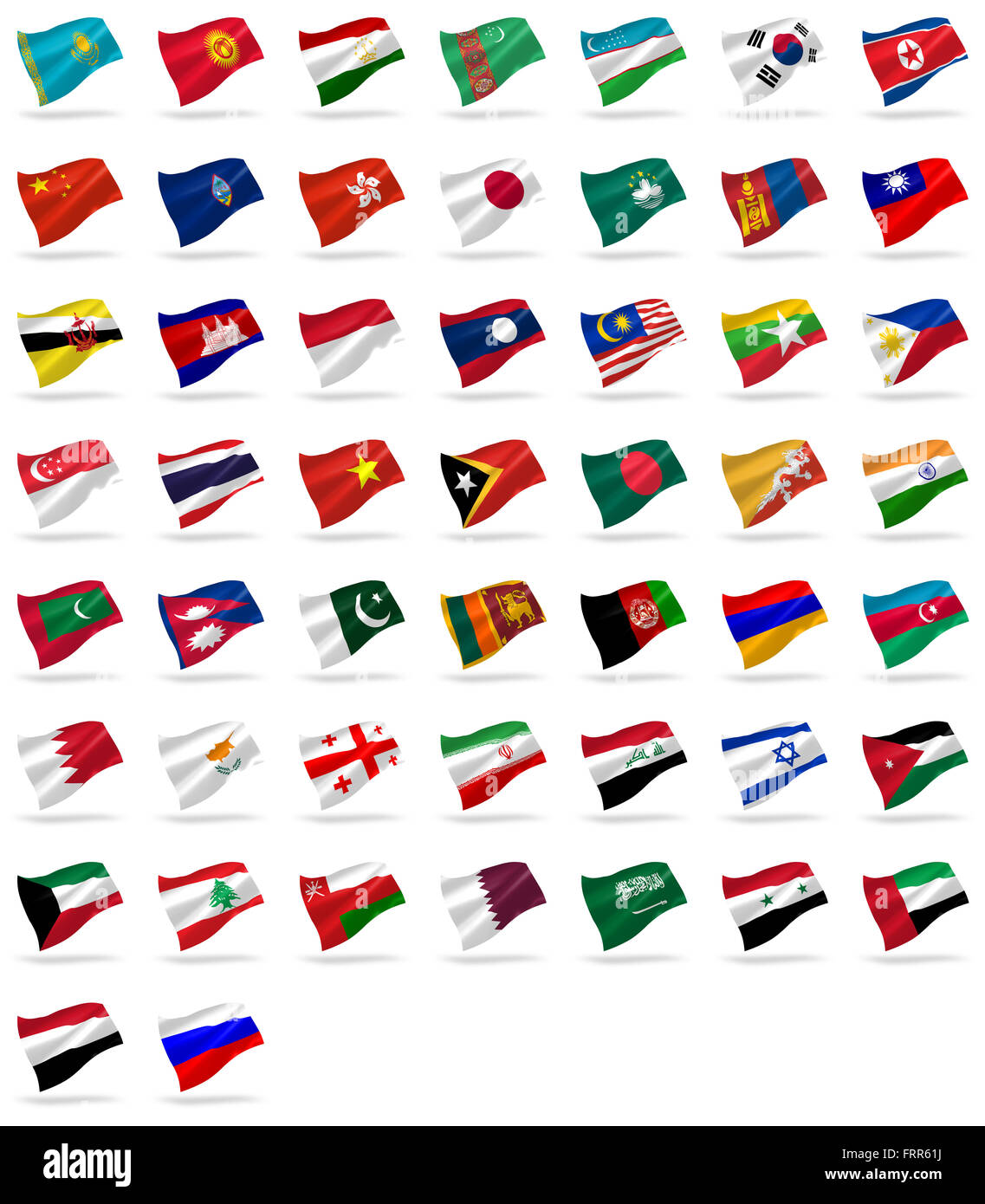 all european flags set icons with shadows on white Stock Photo - Alamy