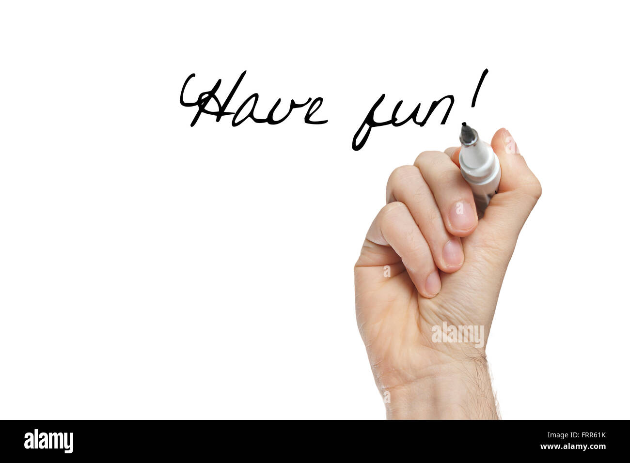 Have fun hand written on whiteboard on white Stock Photo - Alamy