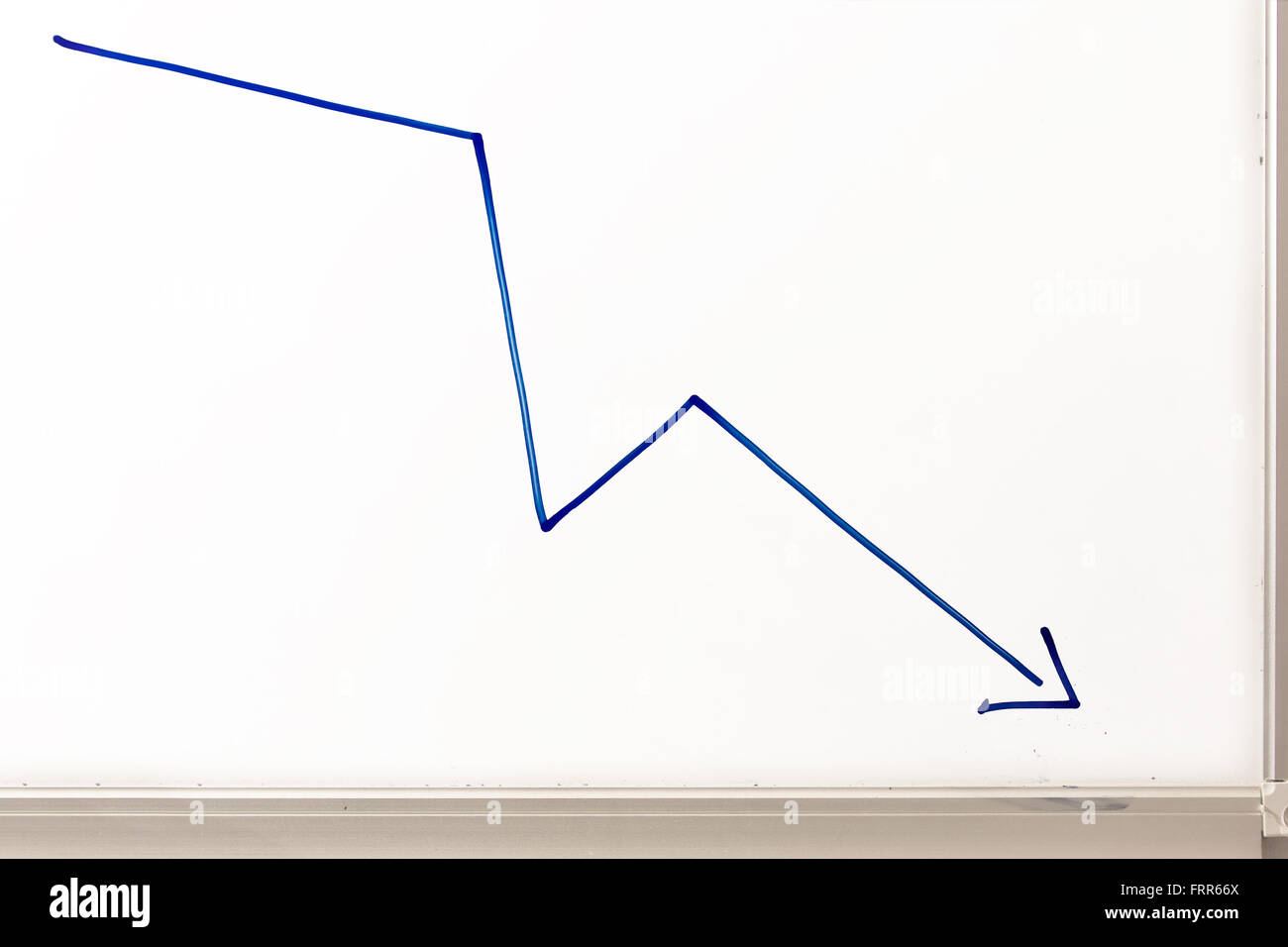 photo of a blue falling graph on a whiteboard Stock Photo - Alamy