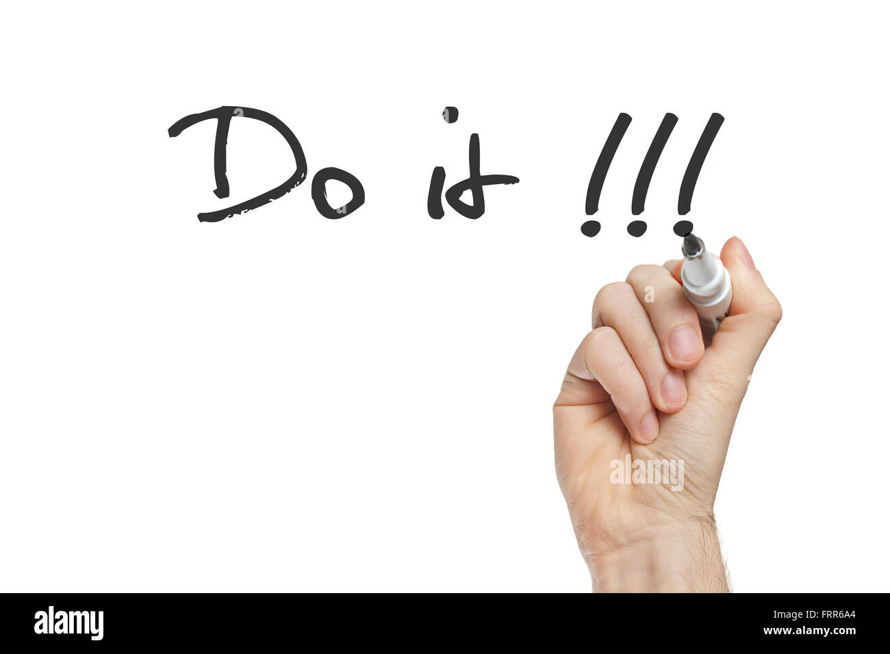 Phrase Do it on whiteboard written by hand Stock Photo - Alamy