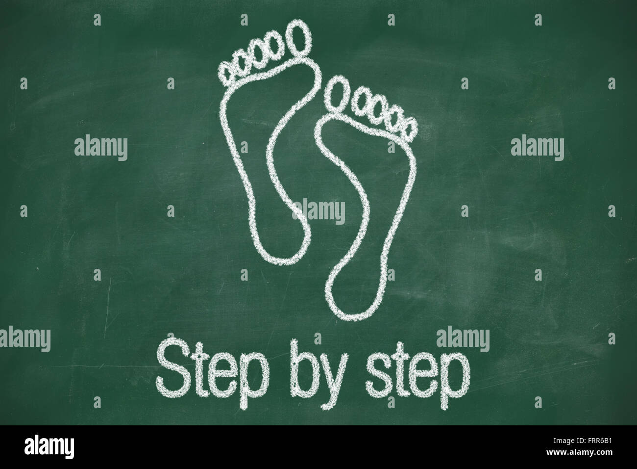 Step by step concept drawing on chalkboard Stock Photo - Alamy