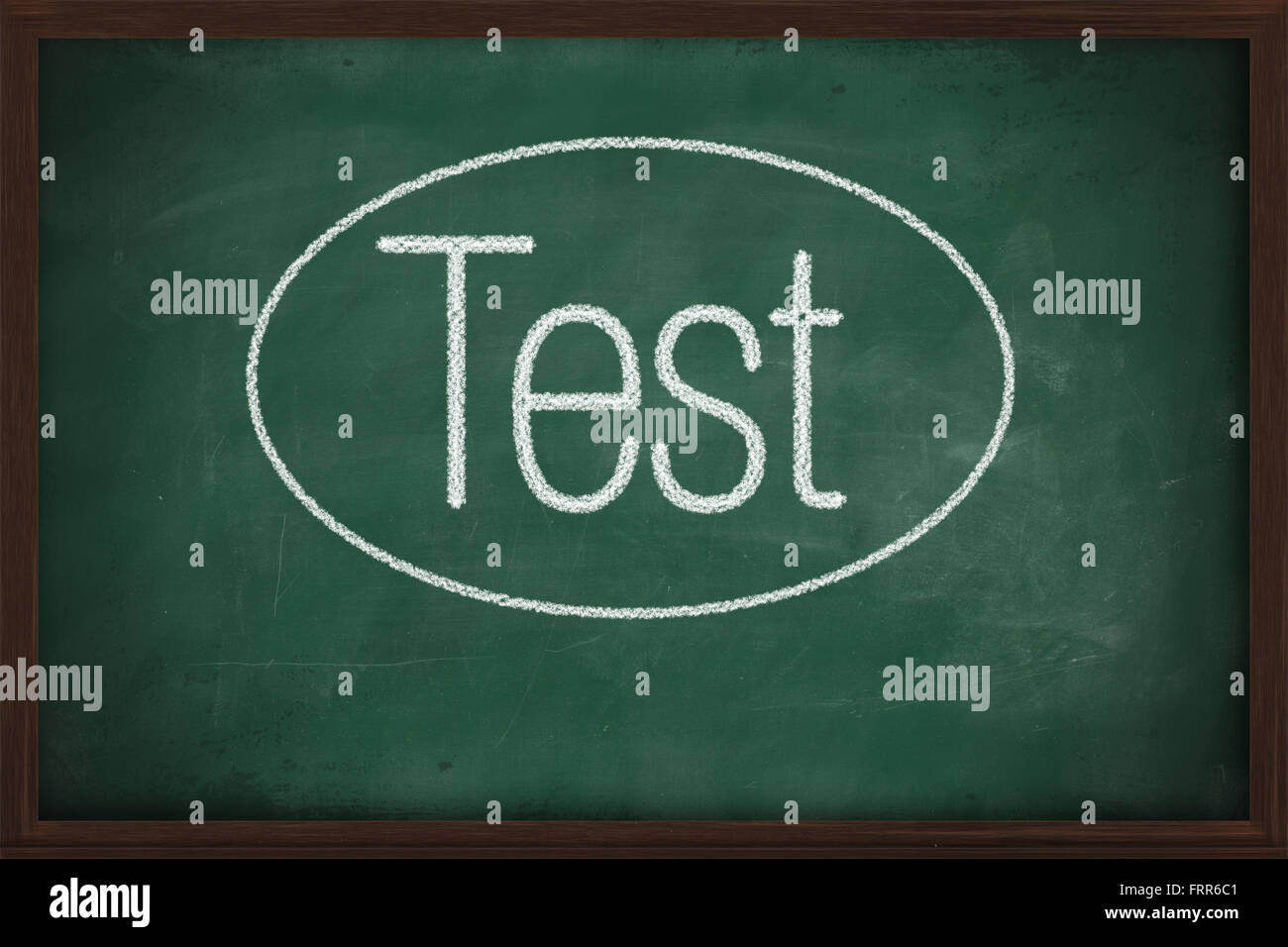 Test handwritten with chalk on blackboard with frame Stock Photo - Alamy