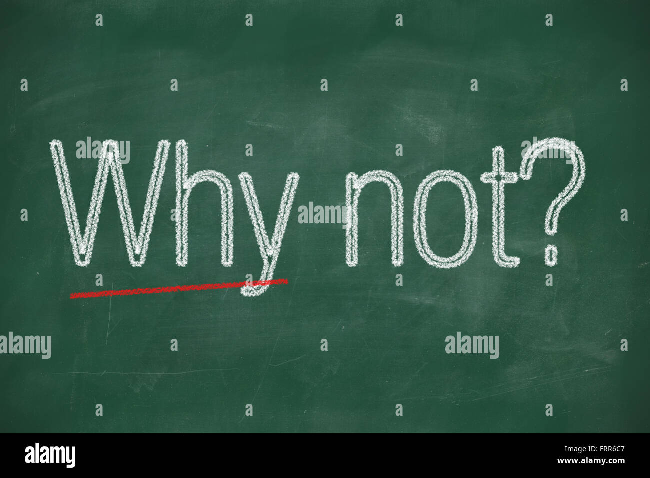 Why not written with chalk on blackboard Stock Photo - Alamy
