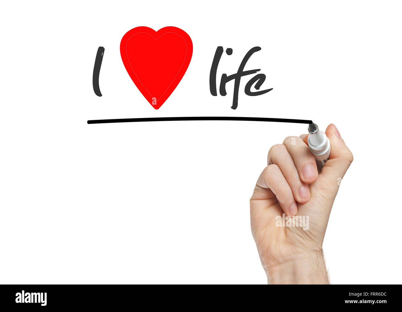 I love life written on a transparent whiteboard Stock Photo - Alamy