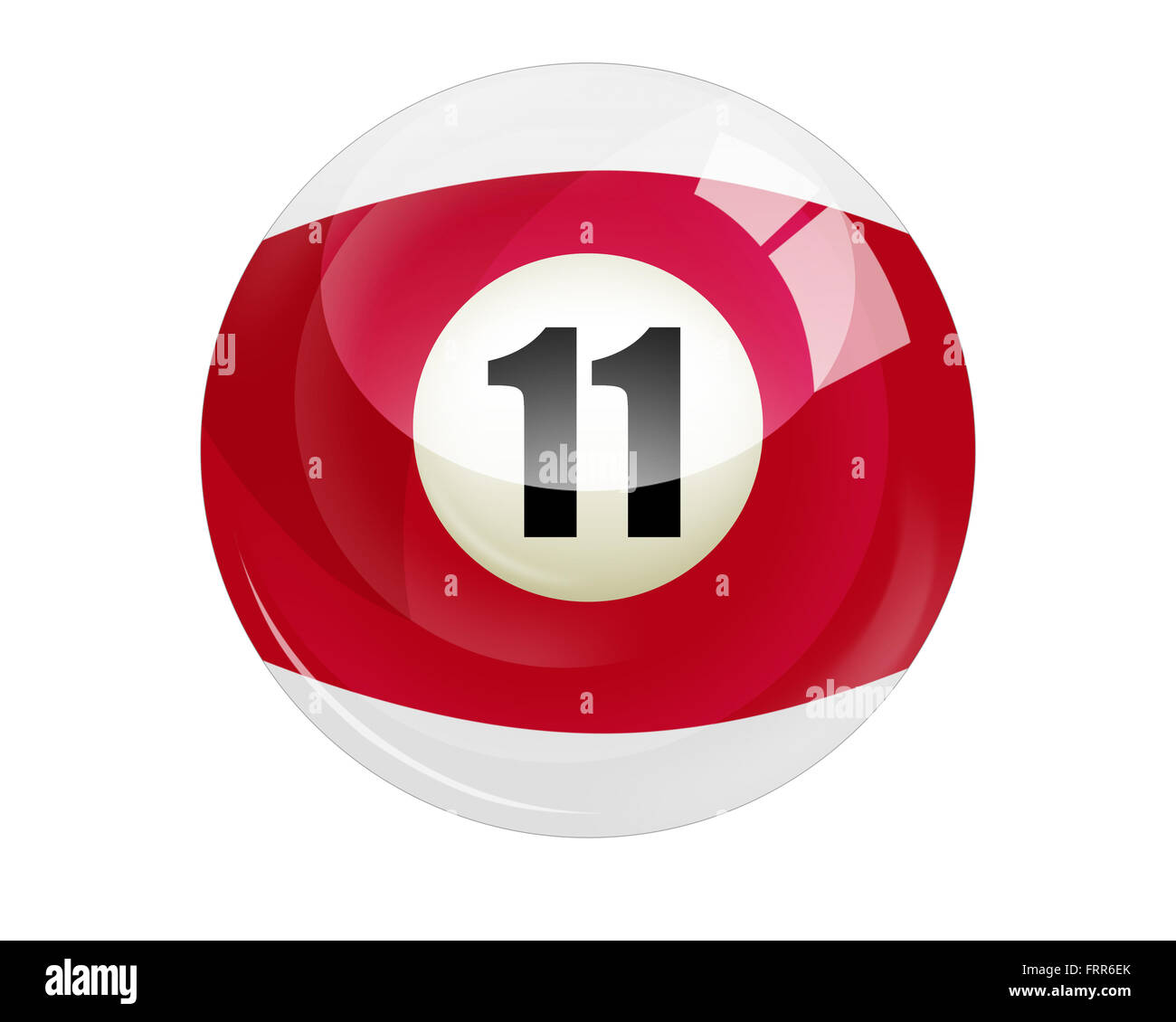 Billiard ball number 11 isolated on white Stock Photo - Alamy