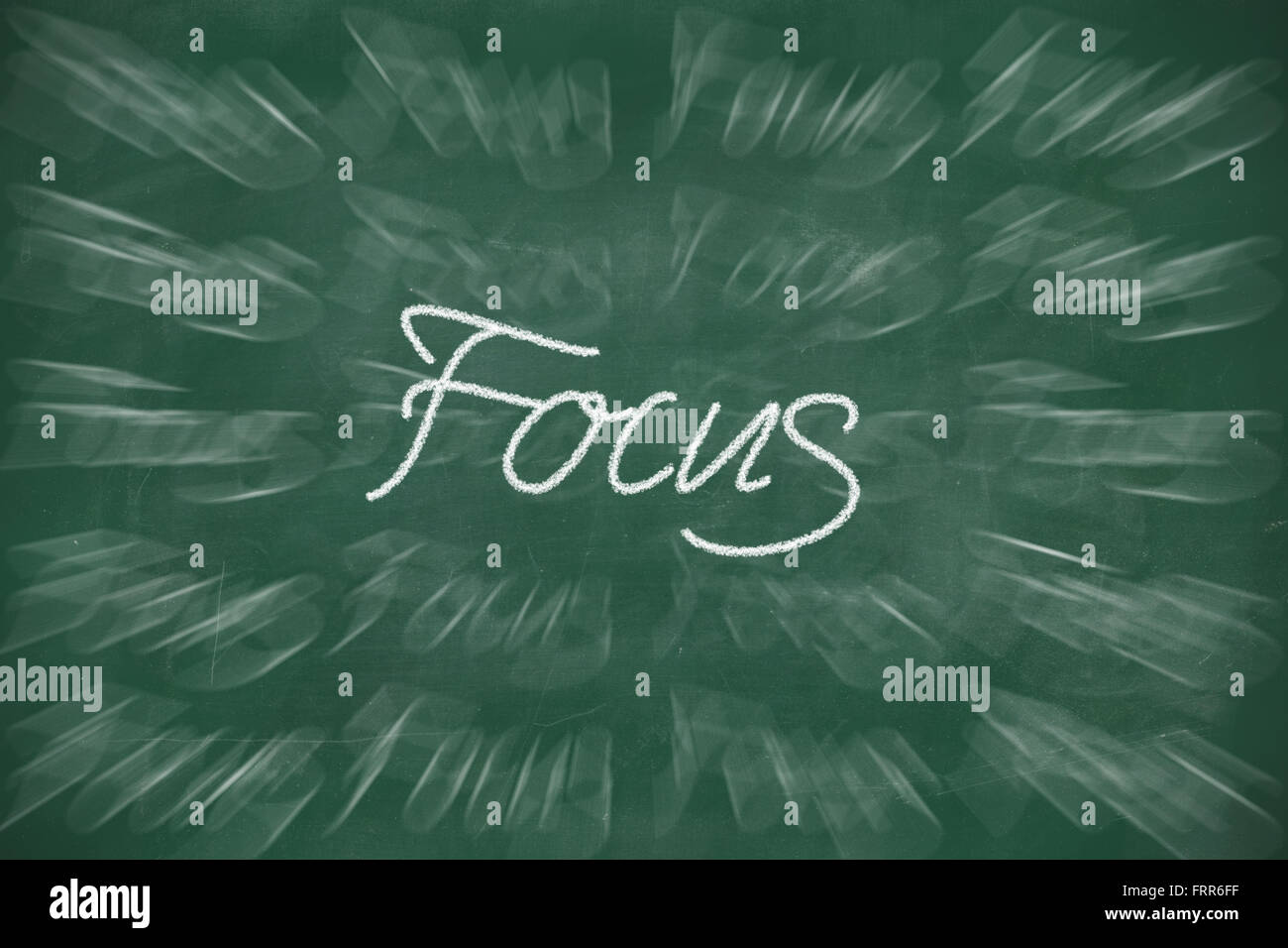 Focus written with chalk on school blackboard Stock Photo - Alamy