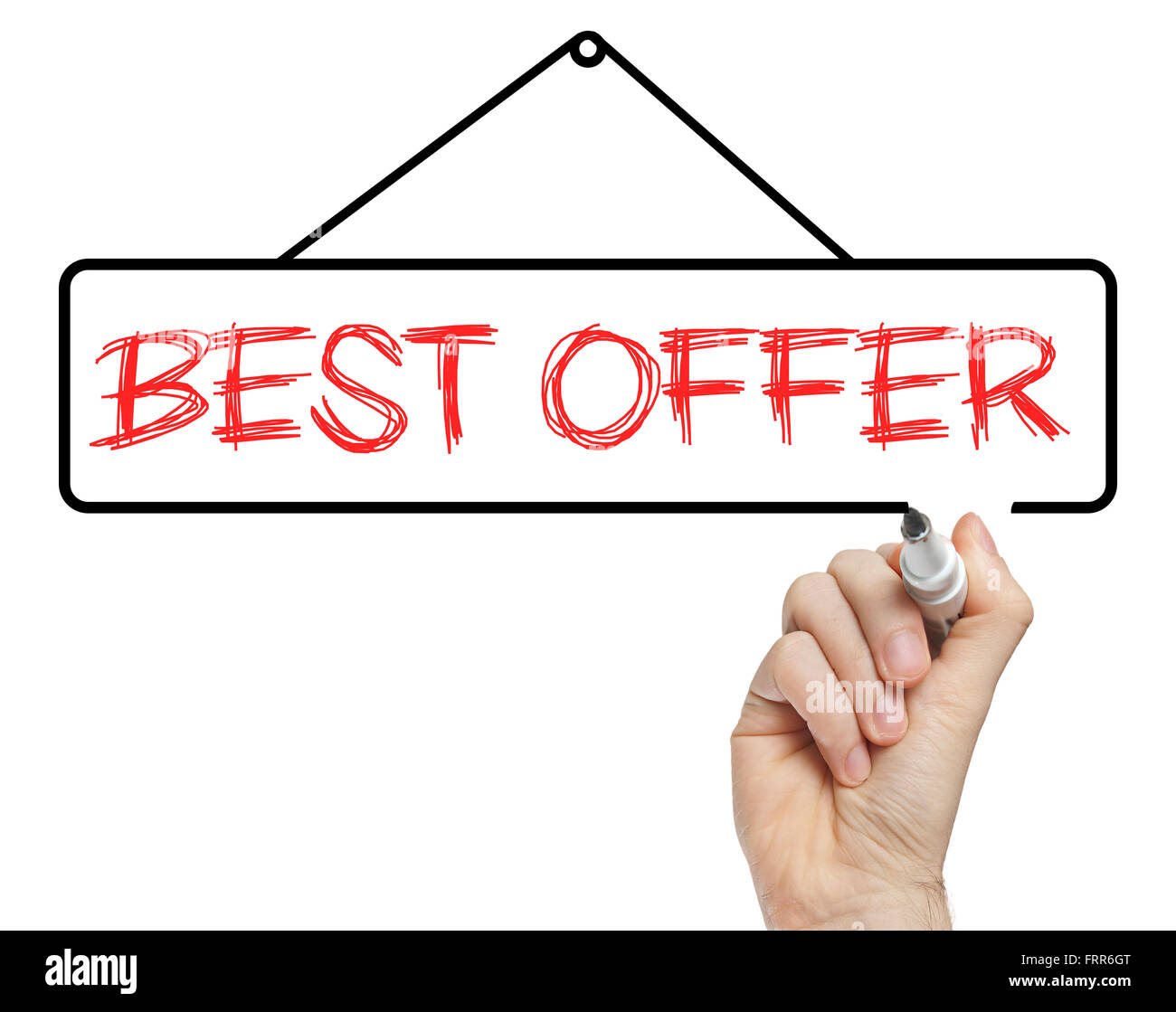 best offer board drawn with a marker on whiteboard Stock Photo - Alamy